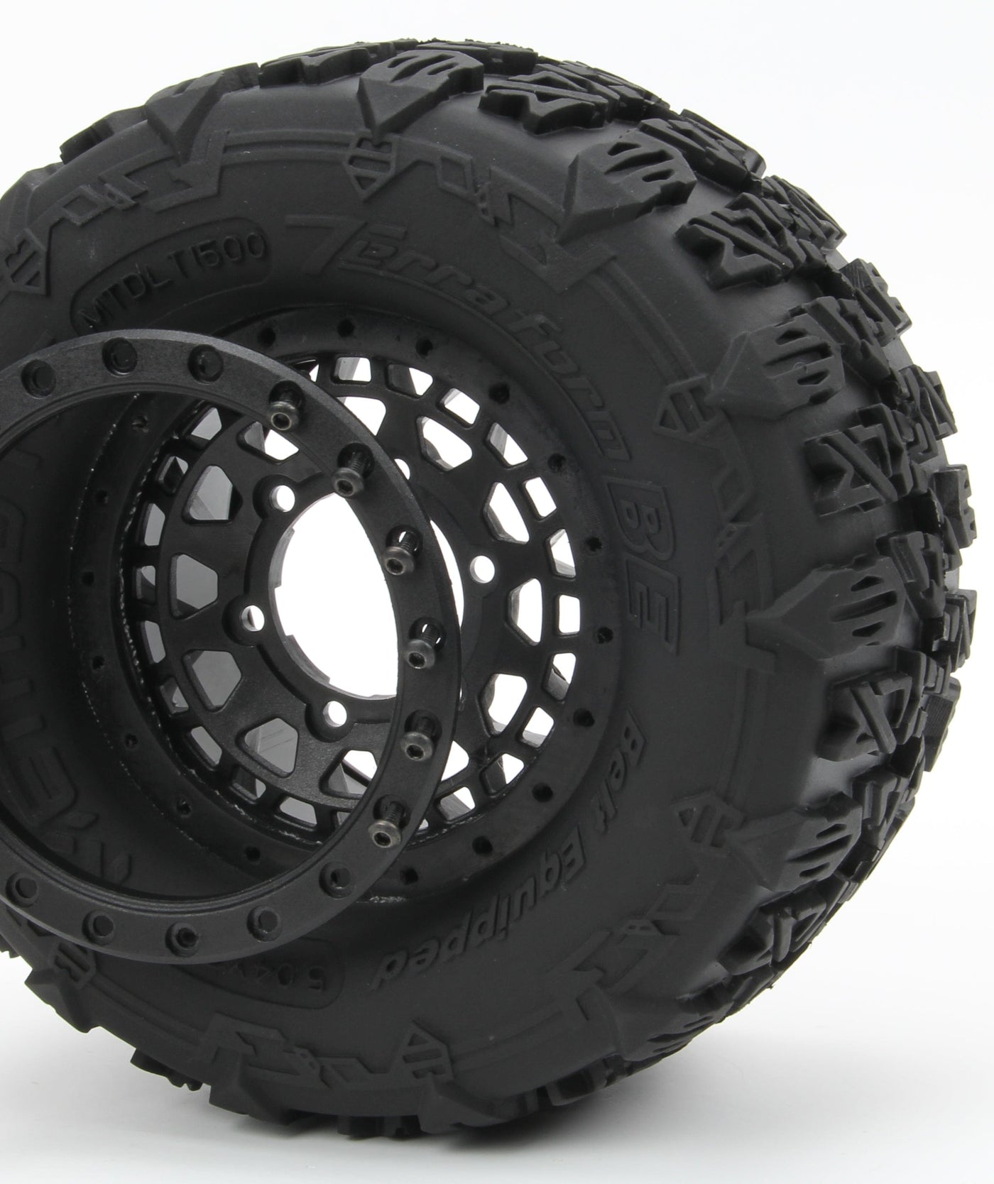 Terraform All-Terrain Belted 1/10th Monster Truck Tires on Array Beadl