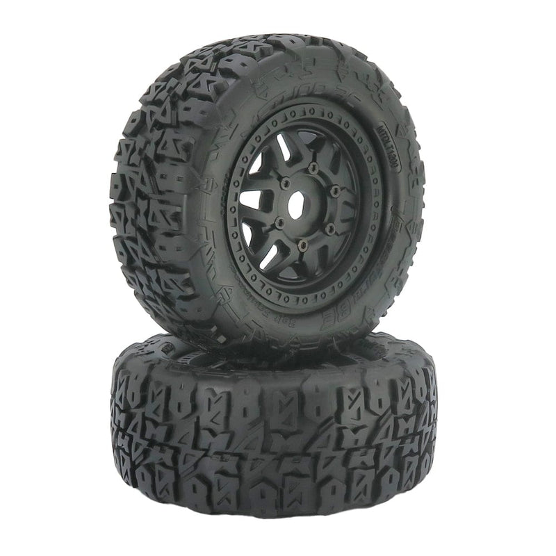 1/7, 1/8 Short Course Belted Tires on Switch 17mm Hex (2pcs, Glued)