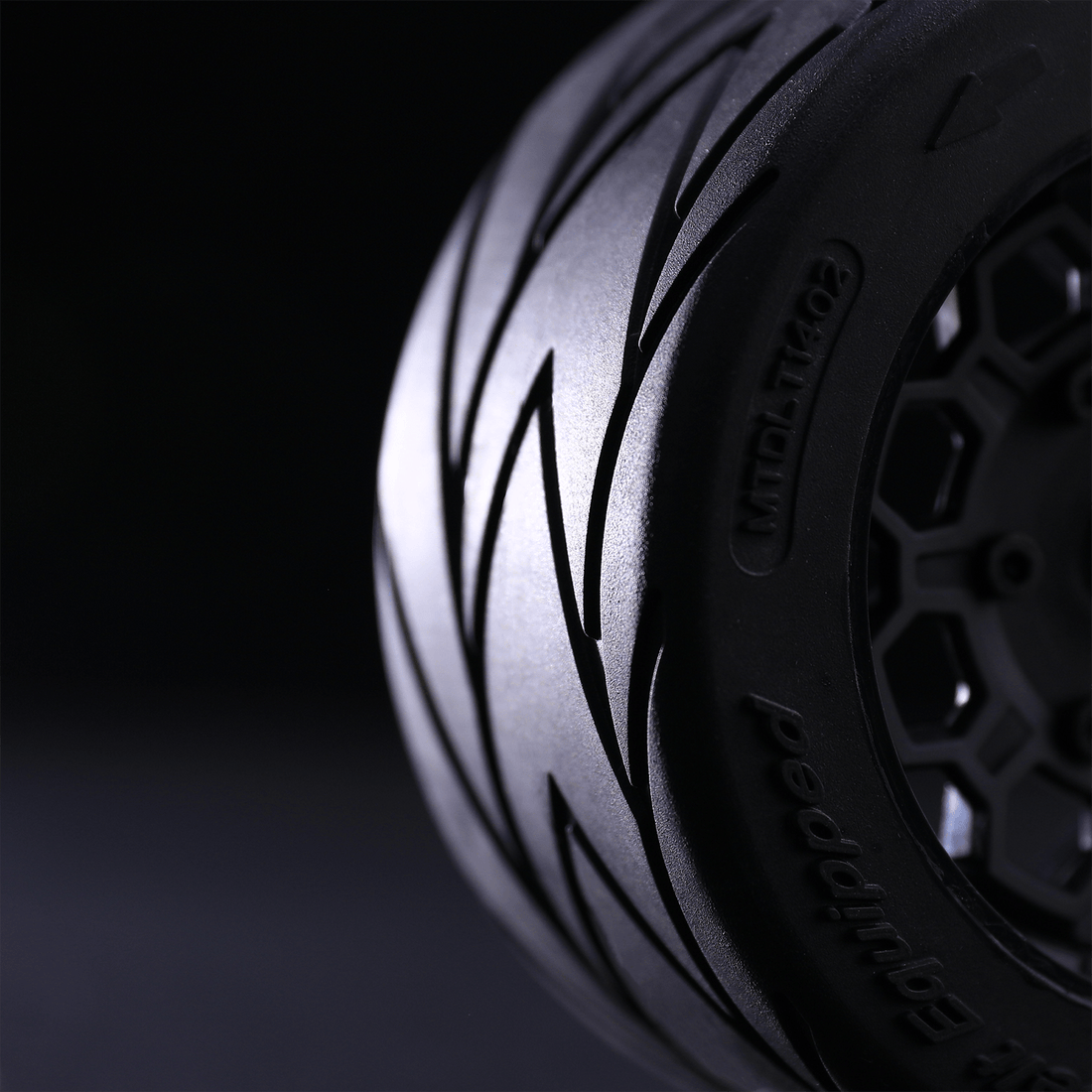 Velociter Belted 1/7th On-Road Tires on Hive 17mm Hex Wheels, Felony R