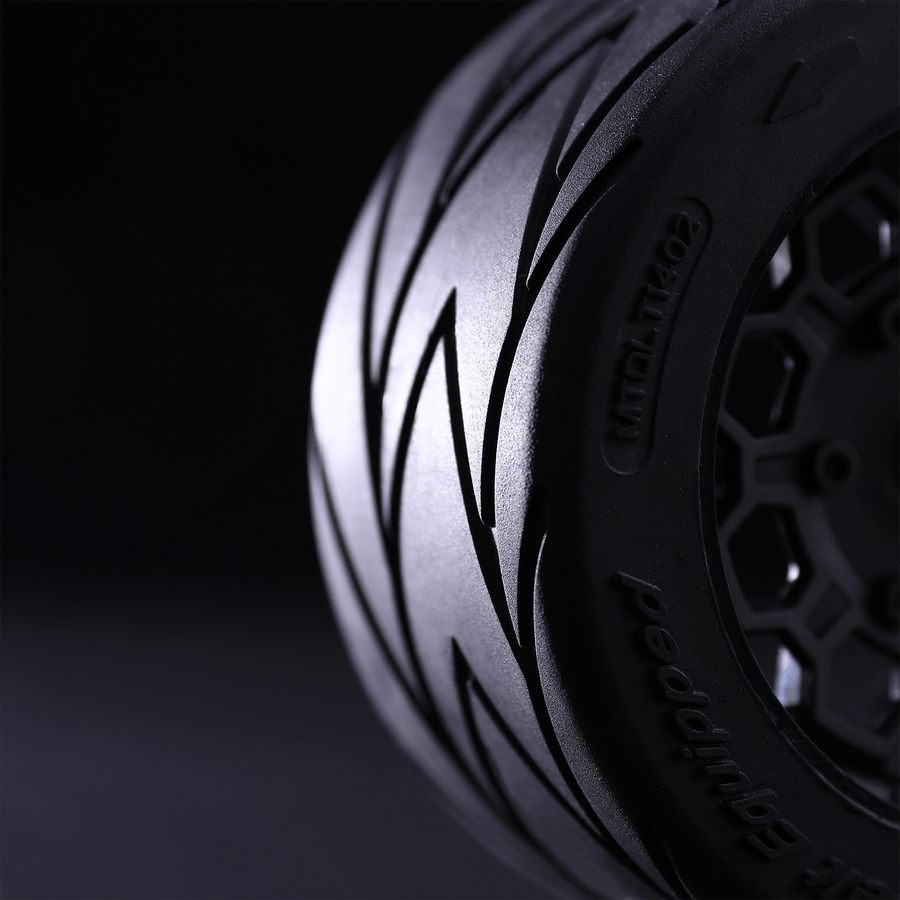 Velociter Belted 1/7th On-Road Tires on Hive 17mm Hex Wheels, Felony R